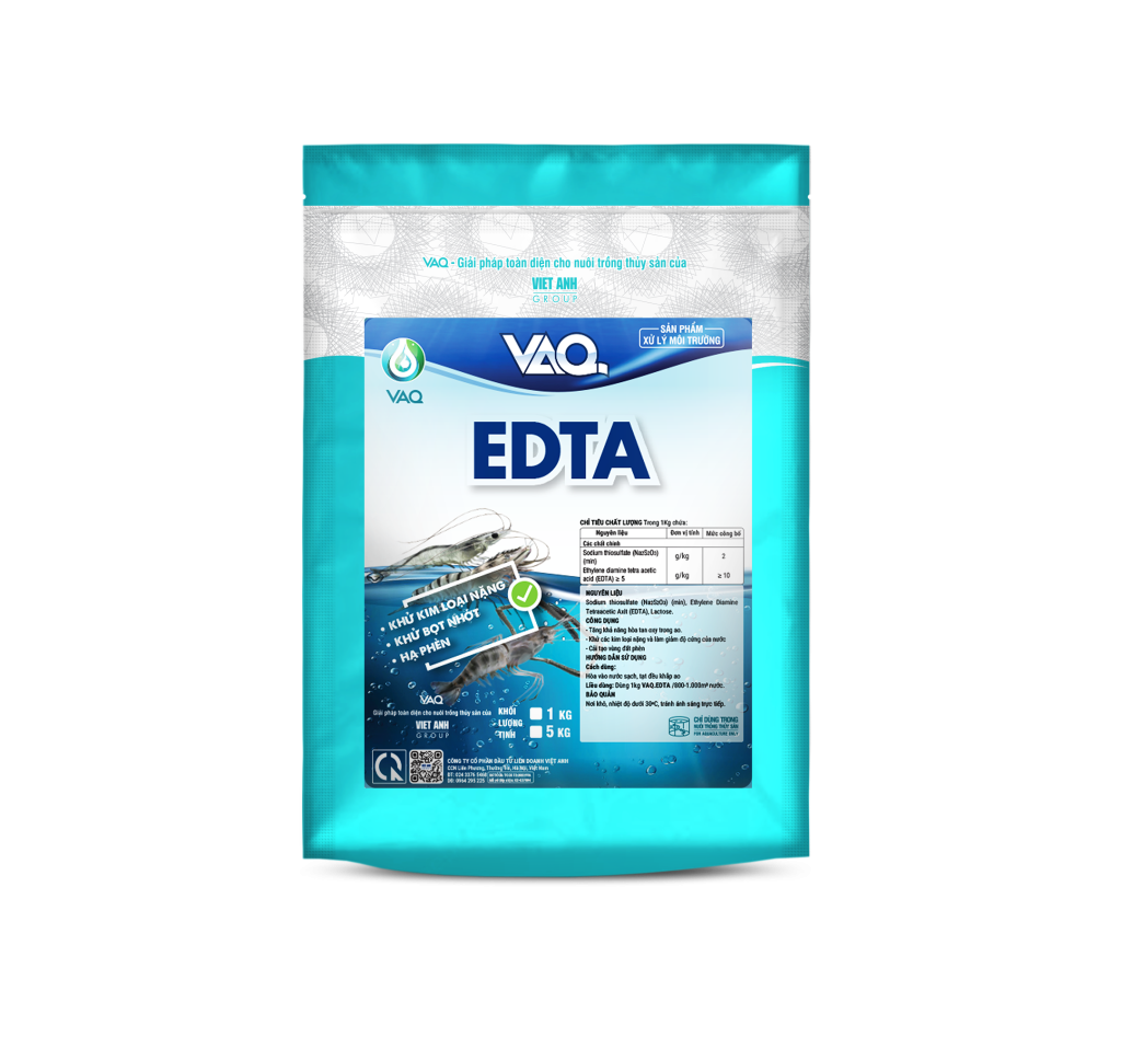 THUỐC THỦY SẢN VAQ.EDTA, khử các kim loại nặng